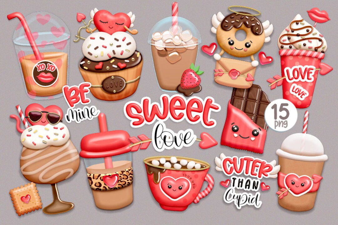 Valentine Clipart, Valentines Day Clipart, Valentine Coffee Png, Sweet ...