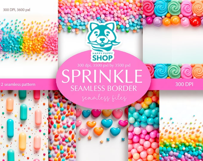Printable Sprinkles Border - Paper Craft Supplies - Invitation Template ...