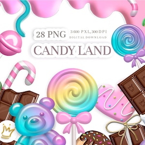 Candyland Bundle, Candyland Clipart, Sweets Png, Digital Download. - Etsy