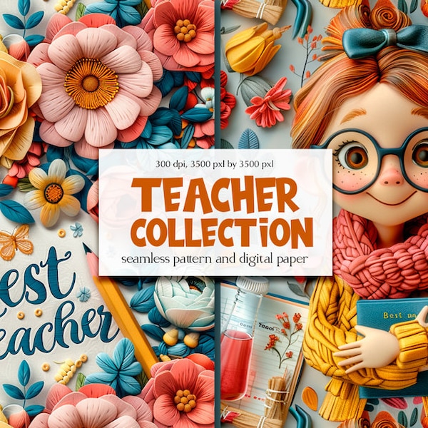 Teacher Seamless Pattern - Etsy