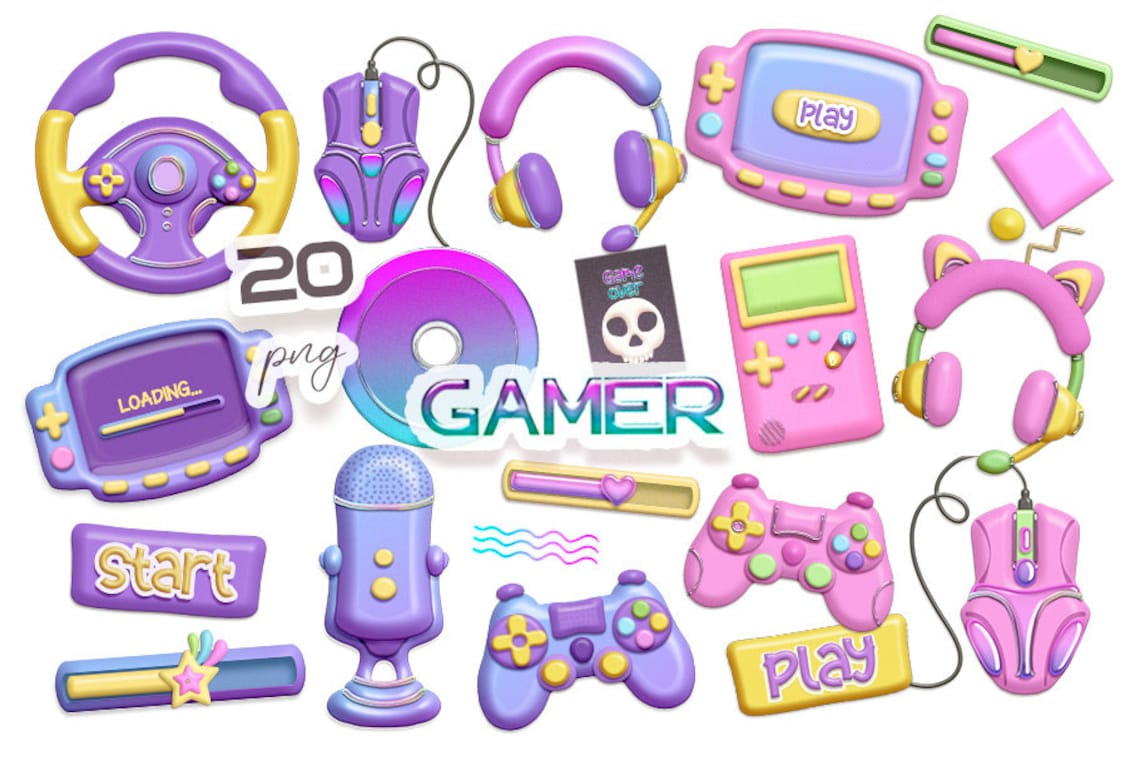 Gamer Clipart Game Controller Png Video Game Clip Art - Etsy