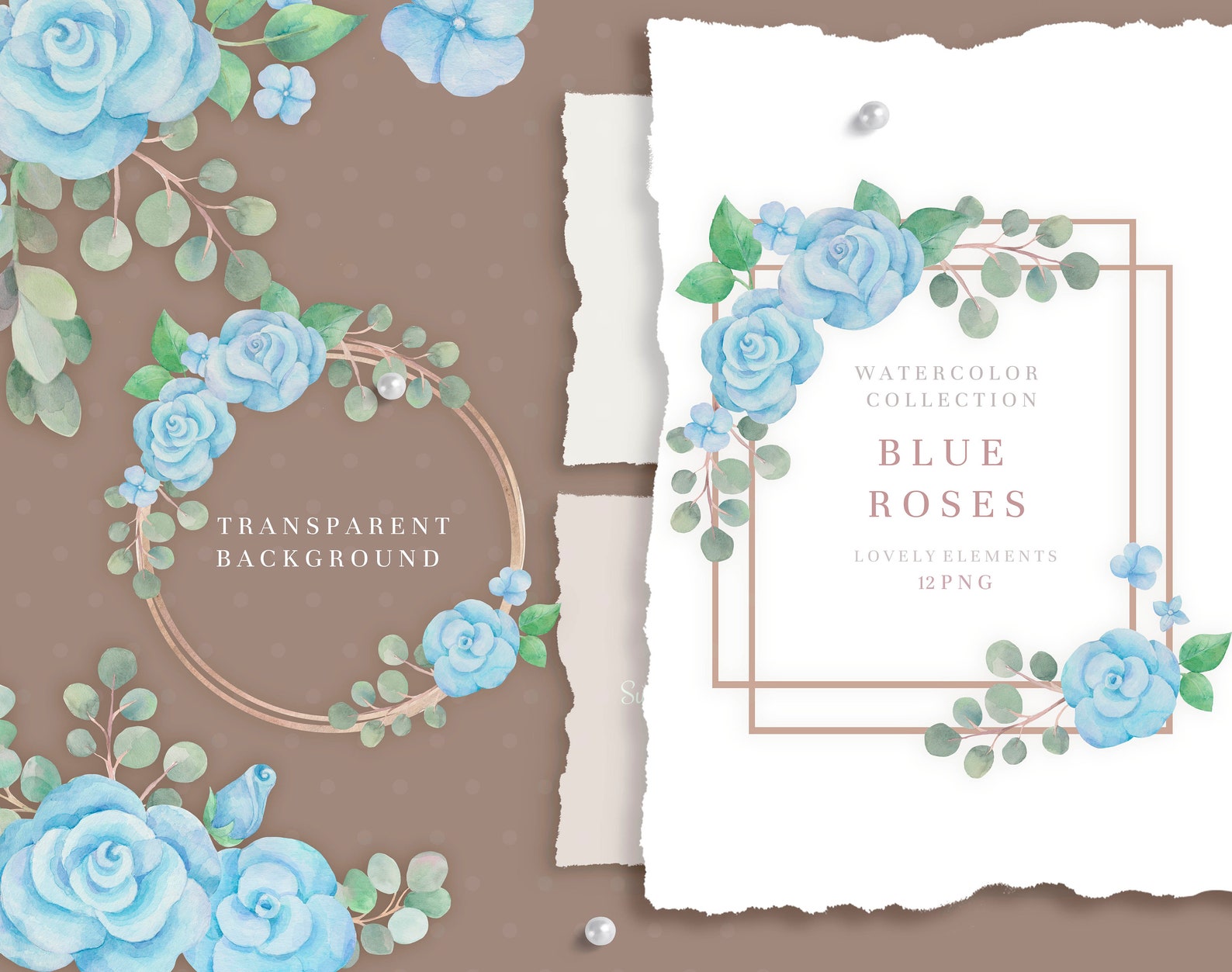 Floral Frame Png Blue Roses Border and Frames Floral Wreaths - Etsy