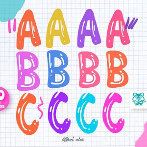 Doodle Letters Clipart, Hand Drawn Alphabet Clipart, DIGITAL DOWNLOAD ...