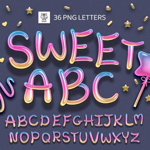 Letras de Candyland clipart, alfabeto dulce y números png, DESCARGA ...