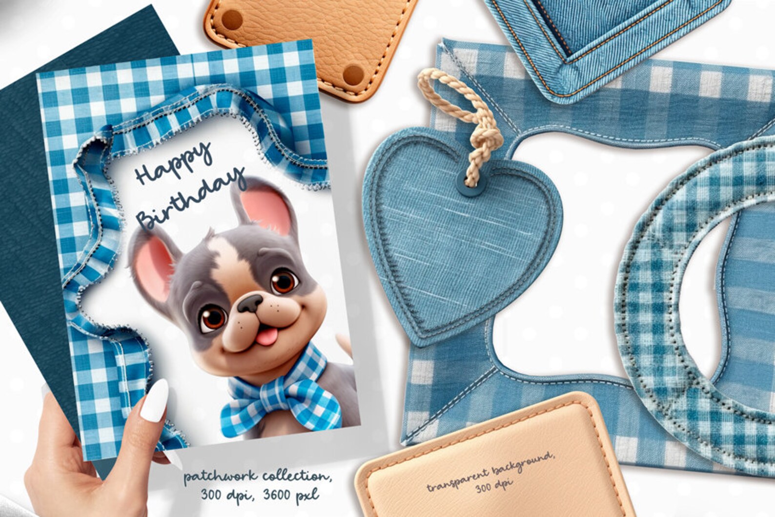 Denim Frames Png, Jeans Textures, Label and Tag Clipart, DIGITAL ...