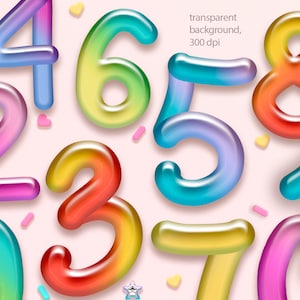 Candyland Letters Clipart, Gummy Bear Letter, Candy Font and Numbers ...