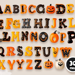 Halloween Alphabet Png, Pumpkin Letters Clipart, Cartoon Alphabet ...