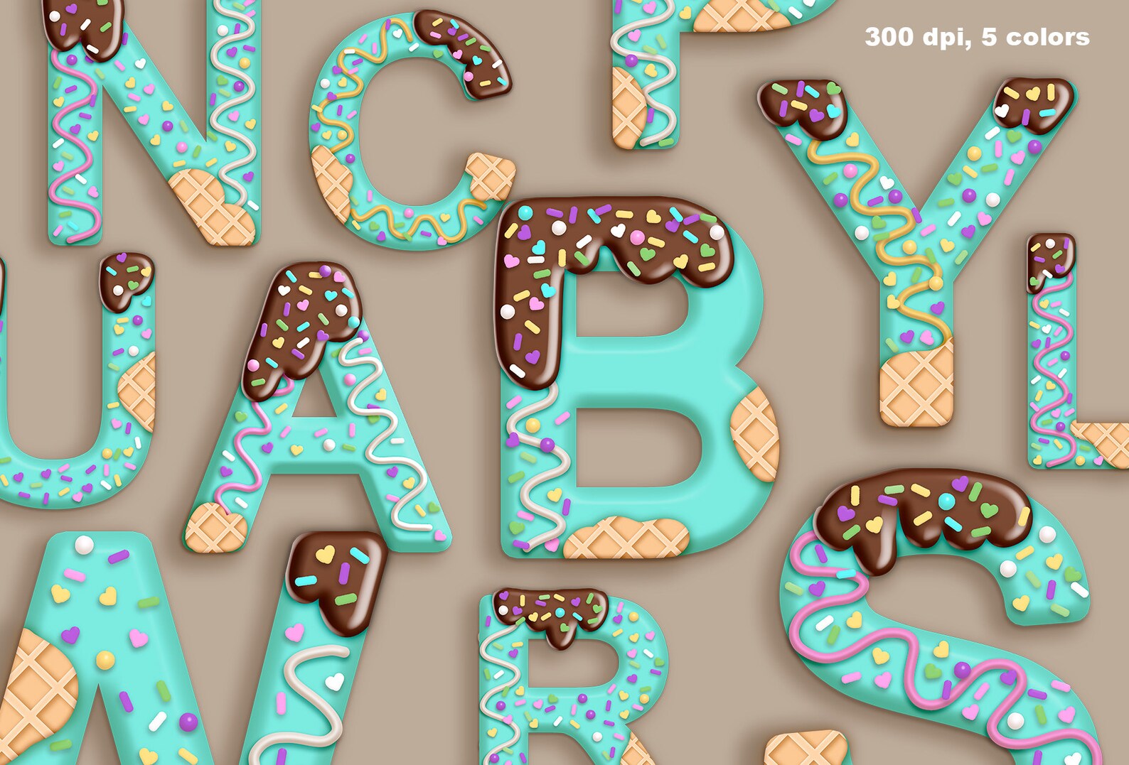 Donut Letters Clipart: Sweet Candy Alphabet (digital Download) - Etsy