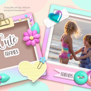 Digital Frame Clipart, Cute Photo Frames Png, Instant Download. - Etsy