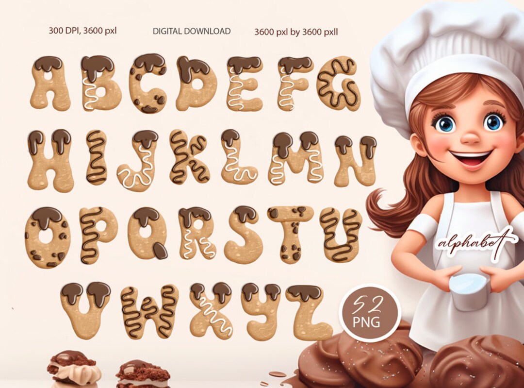 Cookie Letters, Candyland Alphabet, ABC Png, Digital Download. - Etsy