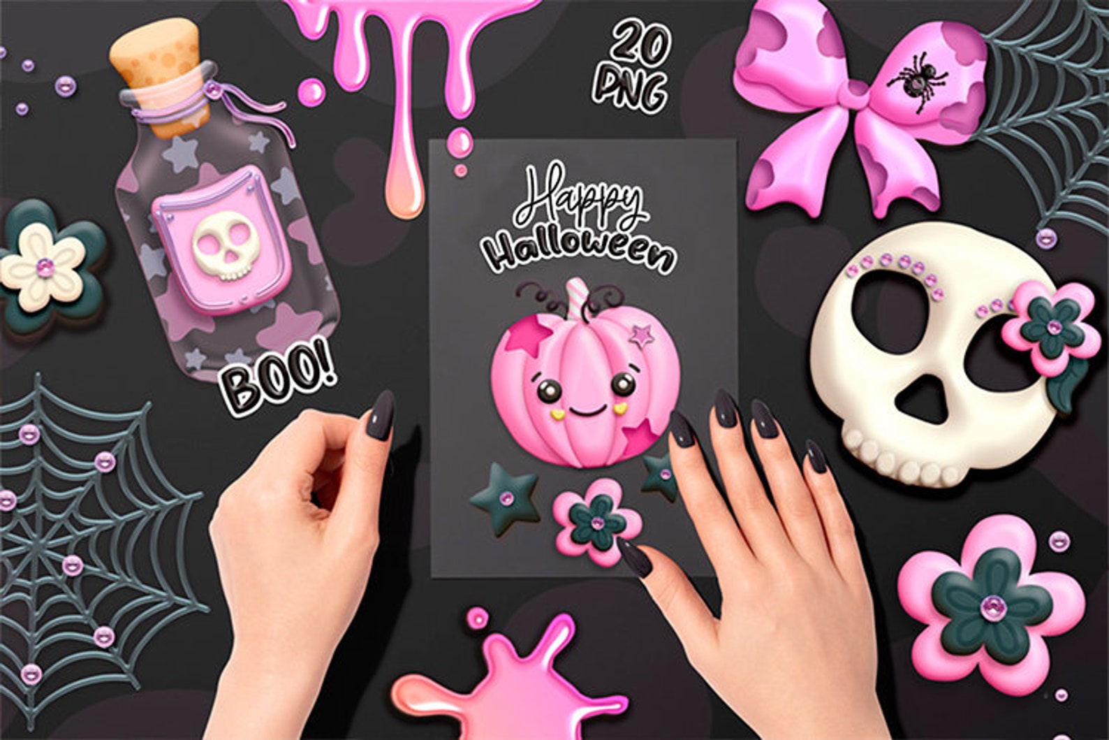 Halloween Clipart, Pink Halloween Png, Halloween Alphabet, Halloween ...