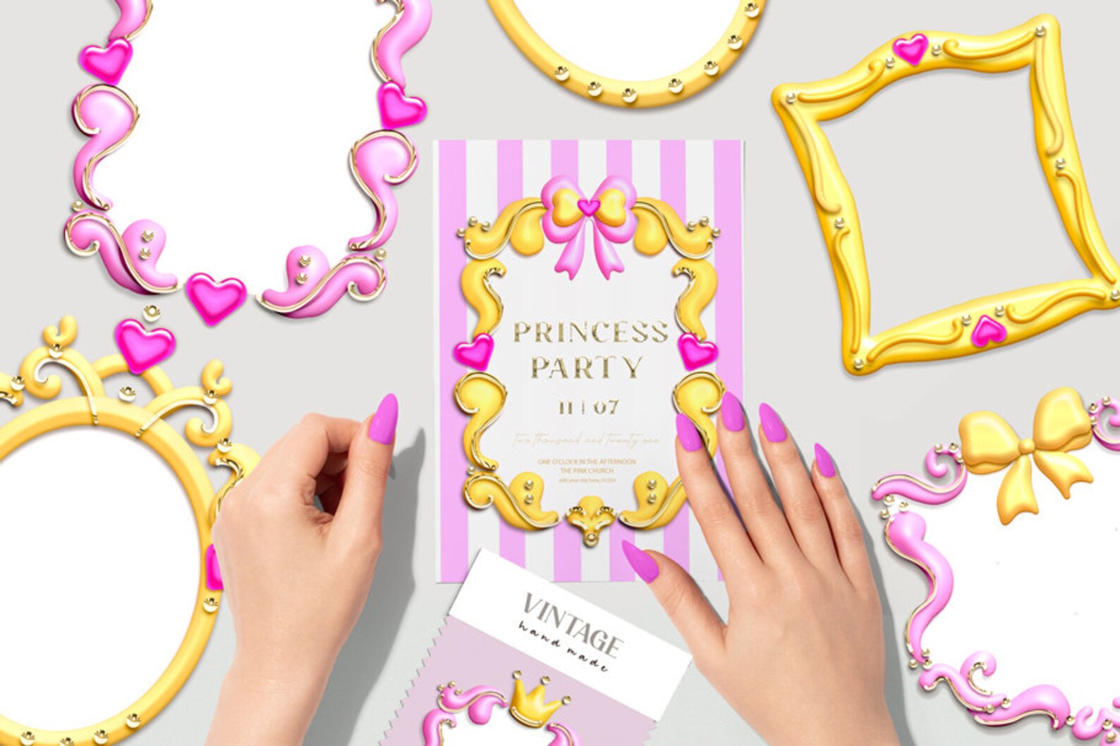 Frame Clipart Floral Frame Png Vintage Digital Frames Clip - Etsy