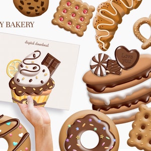 Bakery Clipart, Baking Clip Art, Donut and Cupcake Png, Cookies and ...