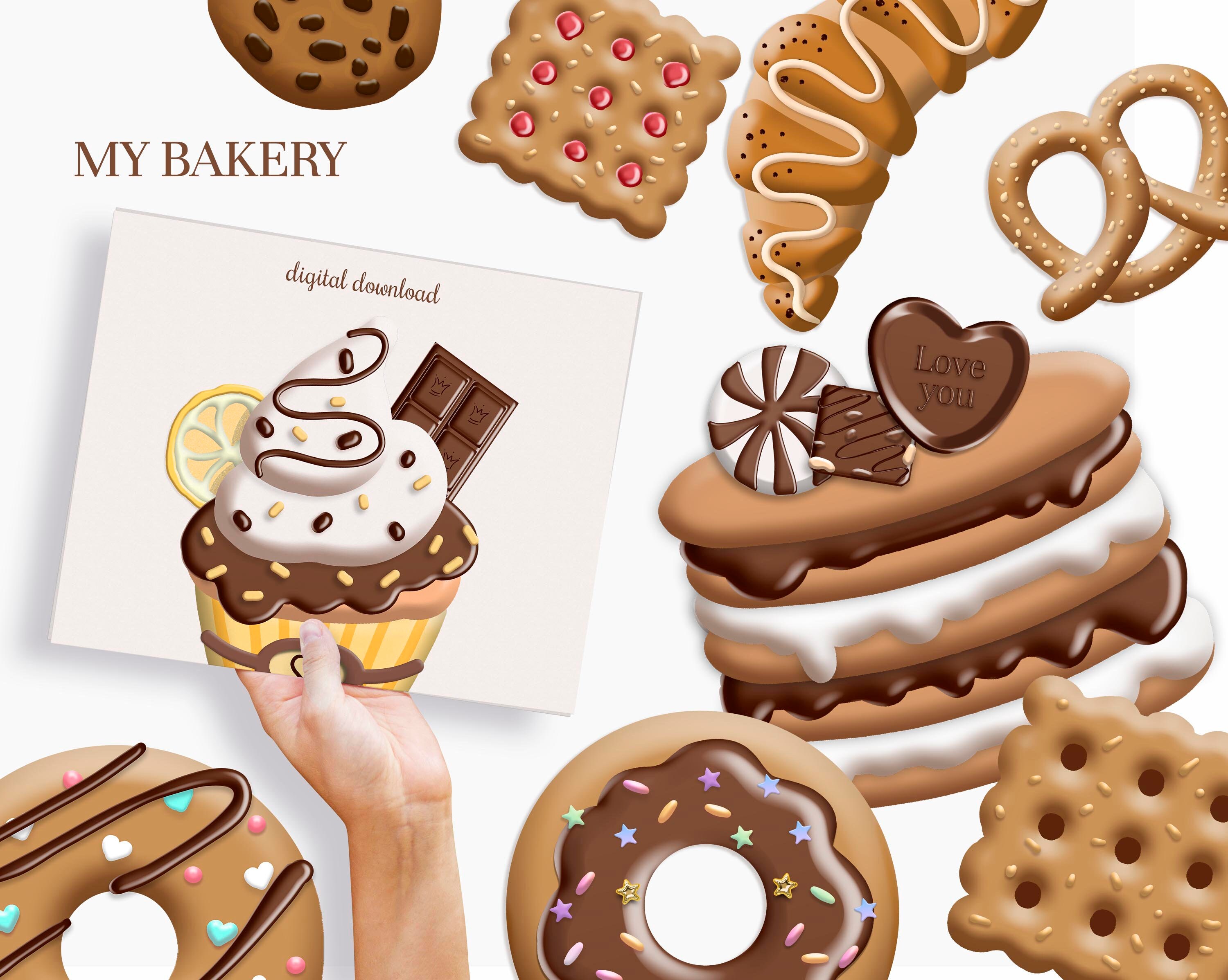 Bakery Clipart Baking Clip Art Donut and Cupcake Png - Etsy Canada