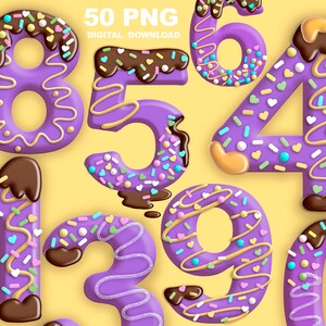Sweet Numbers Clipart, Sprinkles Clip Art, Dripping Frosting Font ...