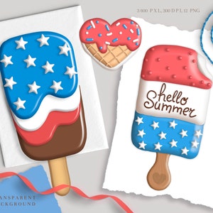 Ice Cream Clipart, Popsicle Clip Art, Patriotic Popsicle Png, 4th of ...