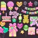 Birthday Party Clipart Sweets and Balloons Clip Art Gift Box - Etsy