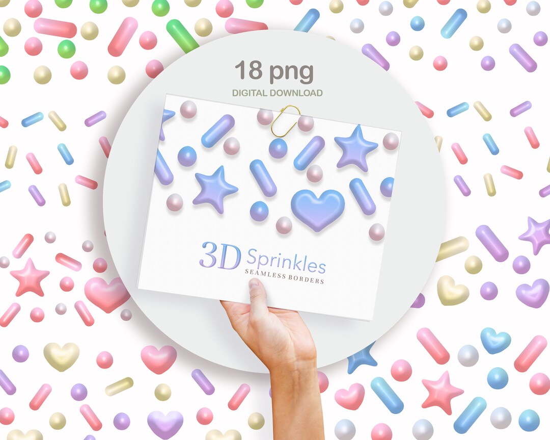 Sprinkles Clipart, Sprinkle Border Overlays Clip Art, Donut Sprinkle ...