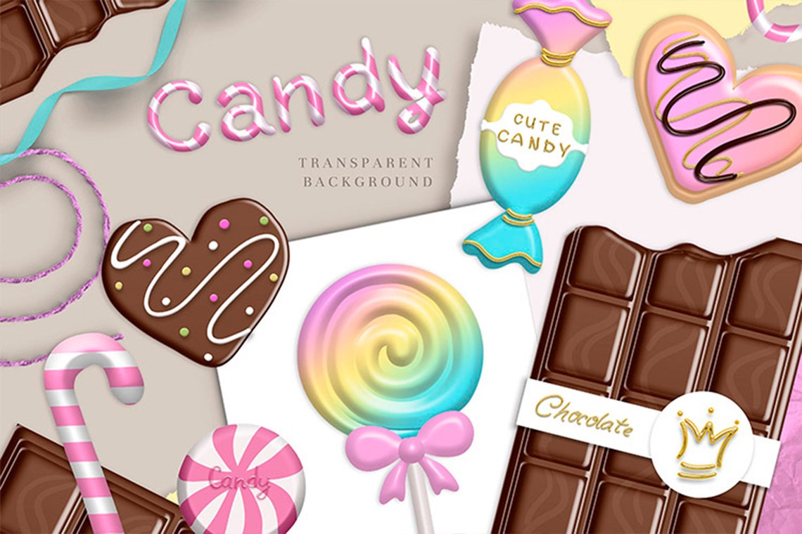 Candyland Bundle Candyland Clipart Sweets Png Digital - Etsy