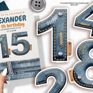Denim Numbers Png, Jeans Alphabet Clipart, 3d Numbers Png, DIGITAL ...
