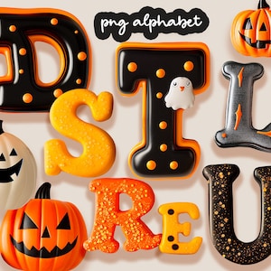 Halloween Alphabet Png, Pumpkin Letters Clipart, Cartoon Alphabet ...