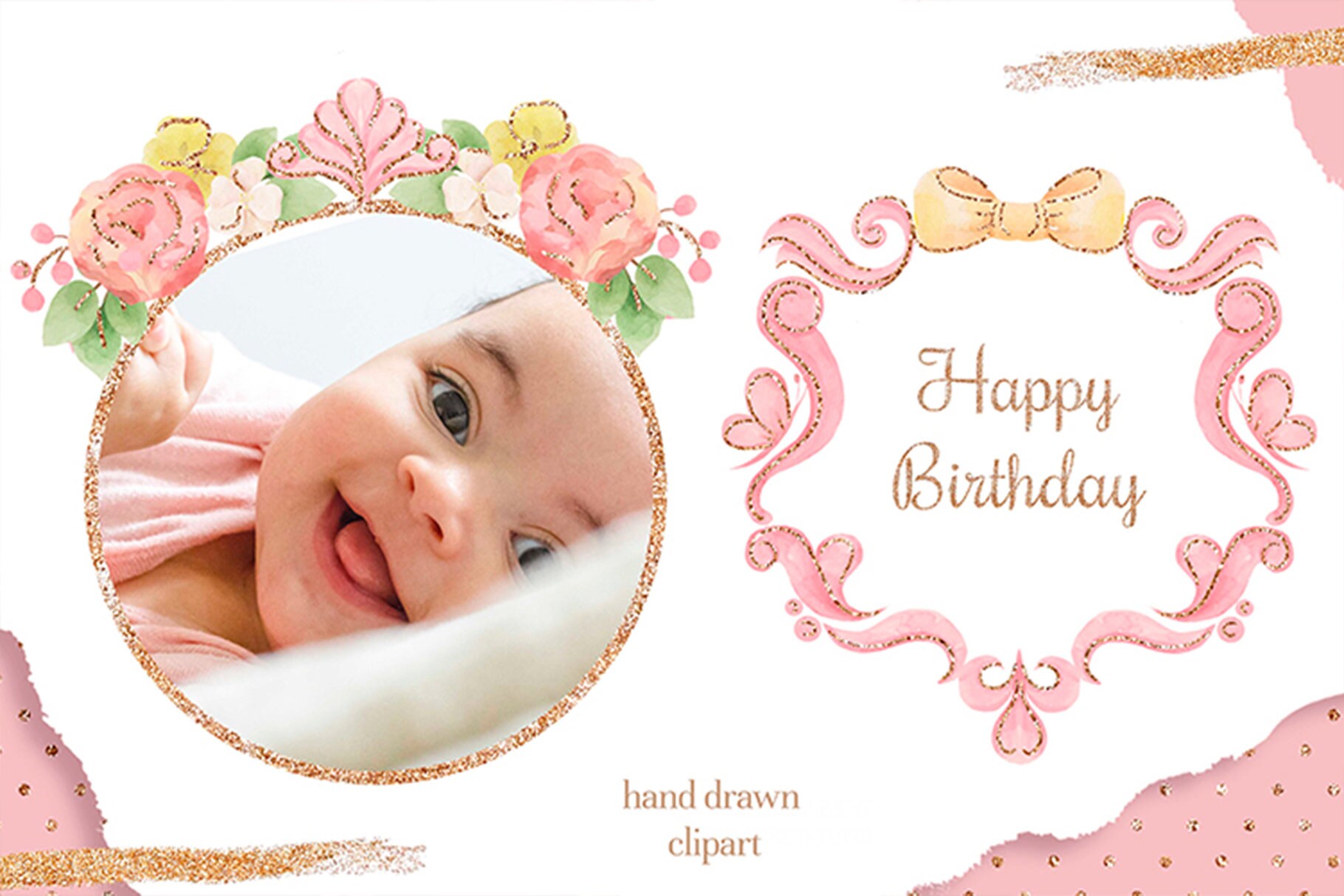 Princess Frame Clipart Floral Frame Png Digital Frames Clip | Etsy