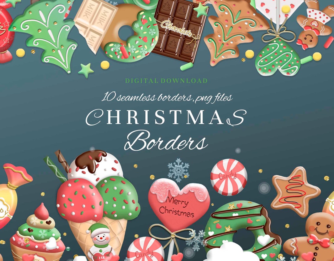 Christmas Candy Border, Christmas Sweet Borders, Candyland Clipart ...