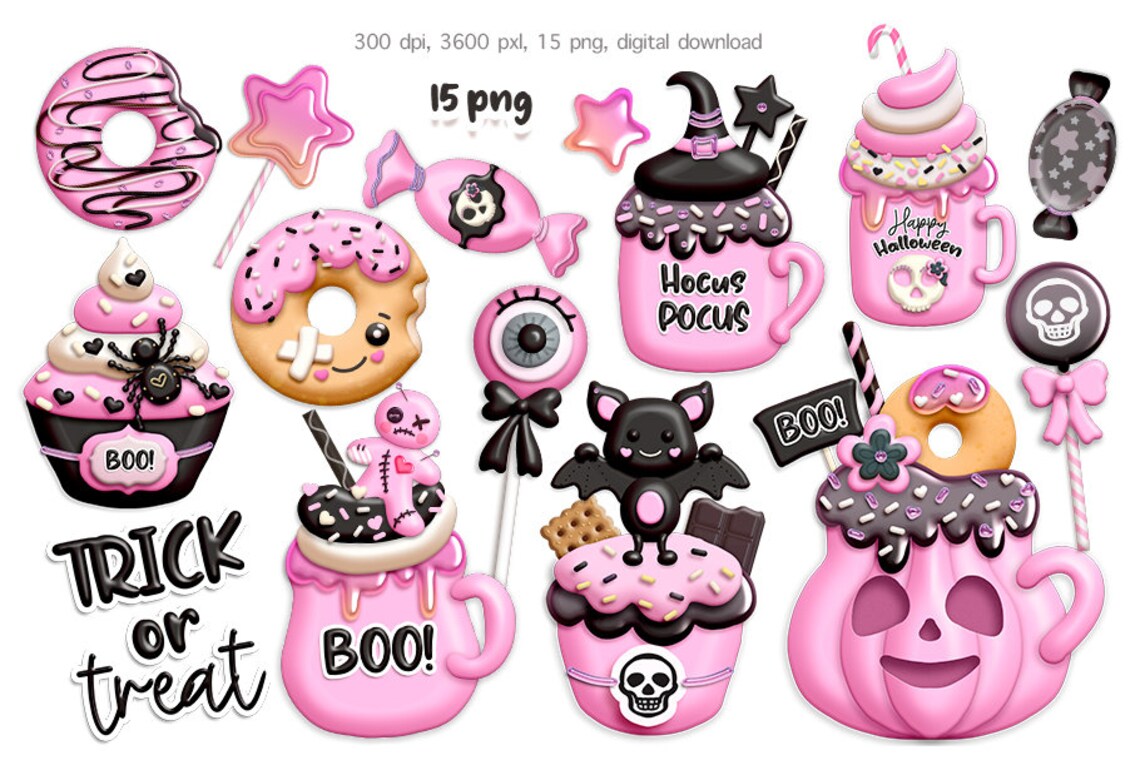 Halloween Candy Clipart: Sweet Treats PNG Collection (digital Download ...