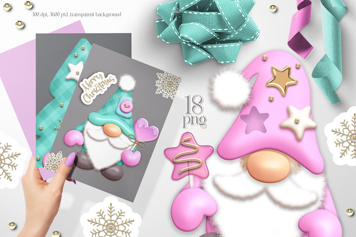 Christmas Gnome Clipart Merry Christmas Png Christmas Gnomes - Etsy