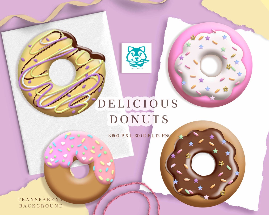Baking Clipart, Rainbow Donuts Clip Art, Donut Png, Sprinkles and ...