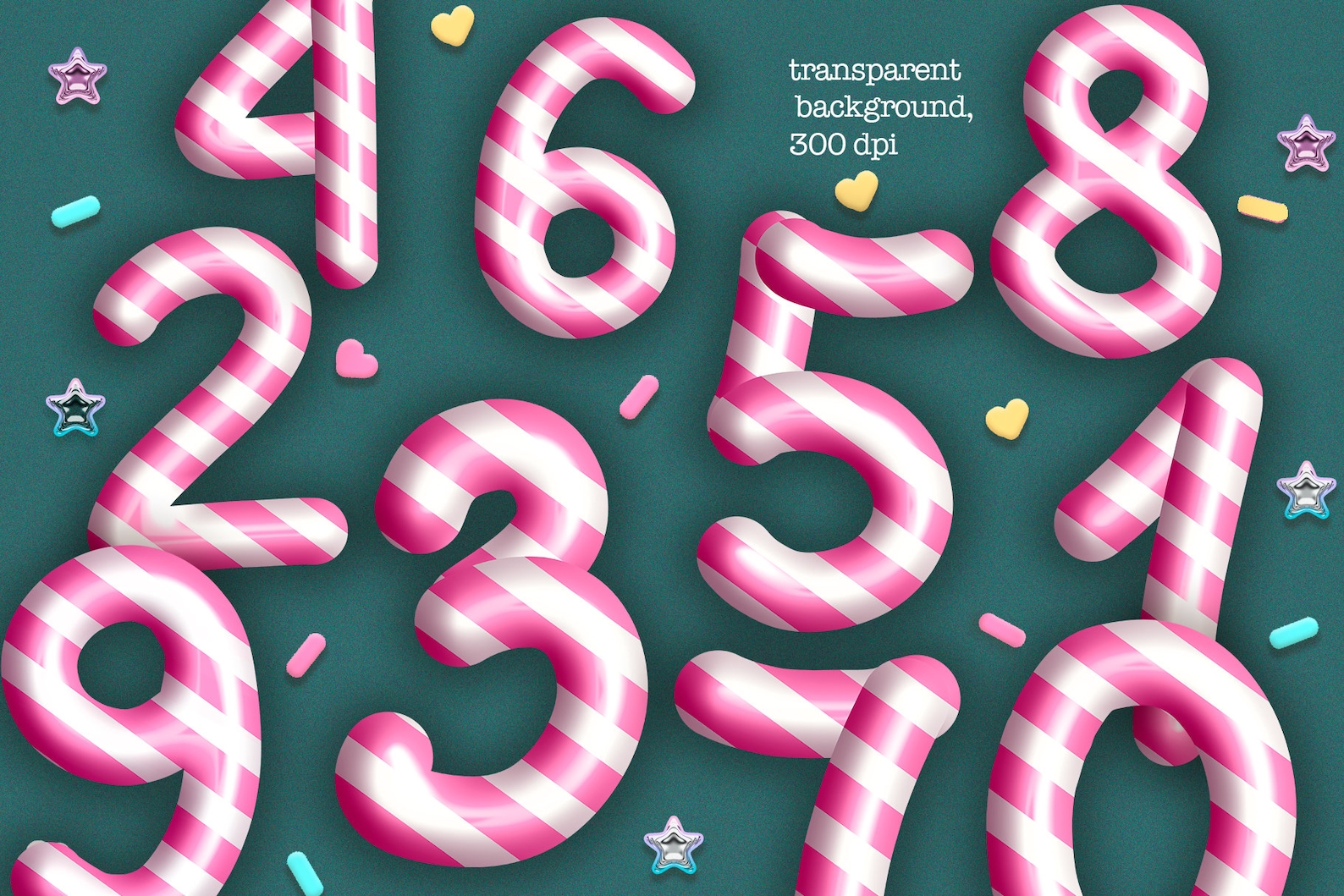 Candy Cane Letters Clipart, Pink Alphabet, Sweet Numbers Png, DIGITAL ...