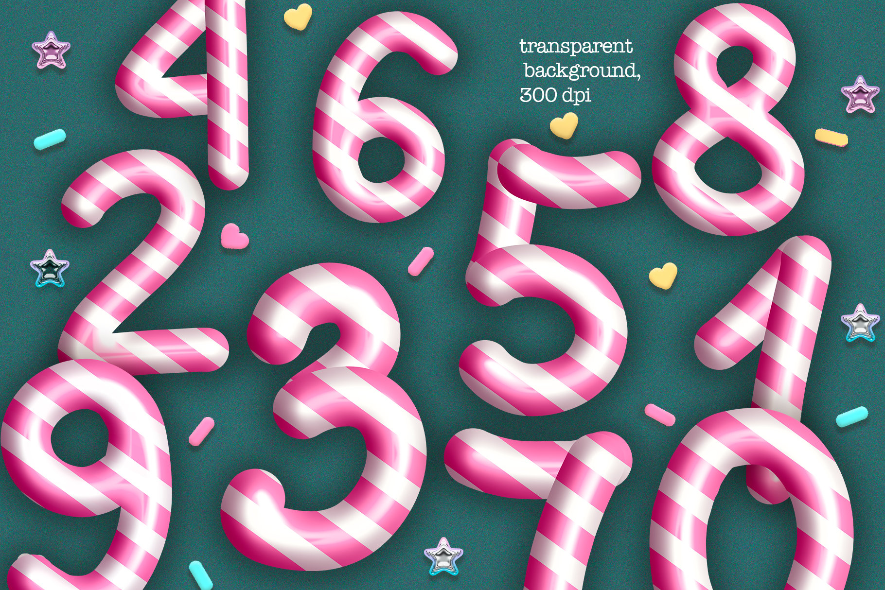 Candy Cane Letters Clipart Pink Alphabet Sweet Numbers Png - Etsy