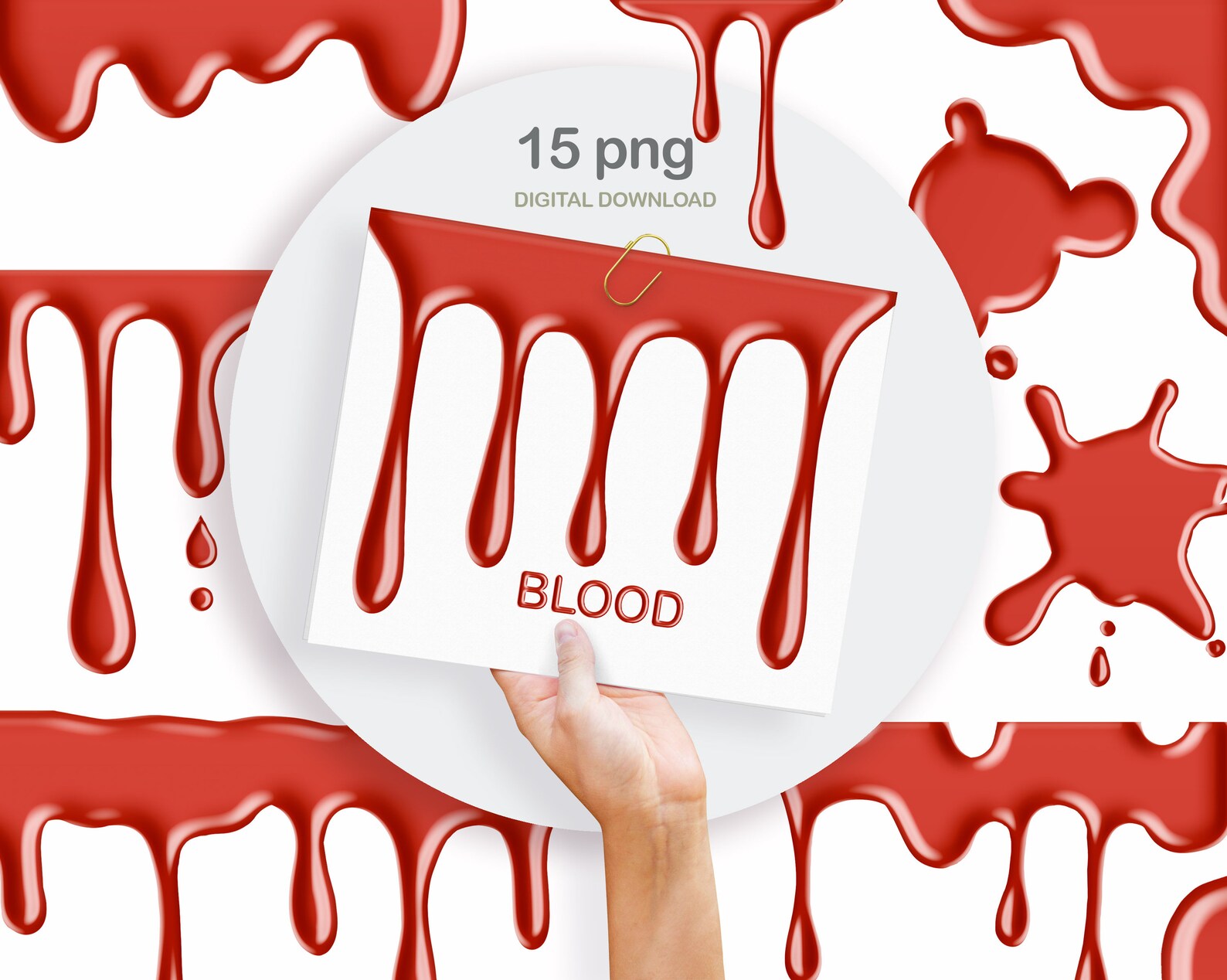Blood Borders Clipart Blood Drip Png Blood Spatter Png - Etsy