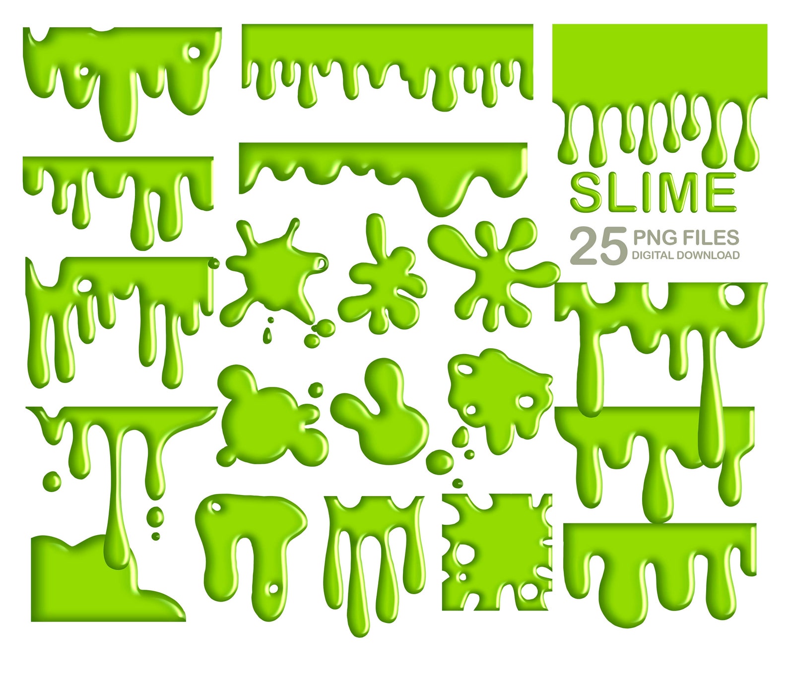 Slime Clipart, Border Clipart, Slime Drip Png, Green Slime Dripping ...