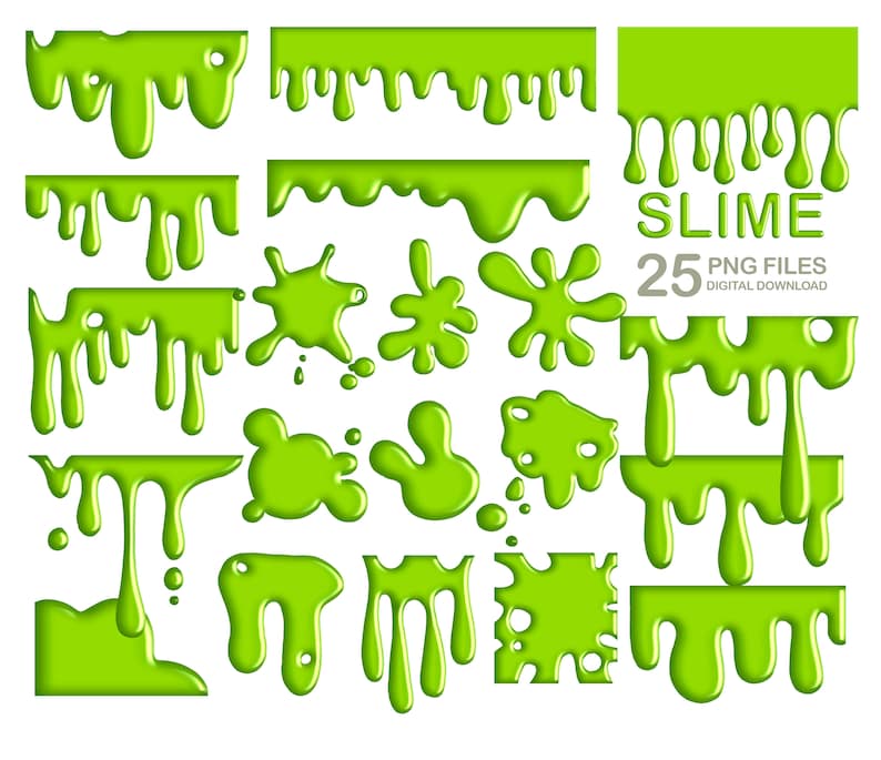 Slime Clipart Border Clipart Slime Drip Png Green Slime - Etsy Canada
