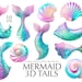 Little Mermaid Tails Clipart , Shells Png, DIGITAL DOWNLOAD - Etsy