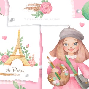 Paris Clipart, Paris Digital Scrapbook,spring Floral Clipart, Paris ...