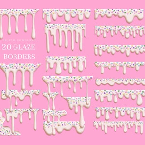 Ice Cream Drip Png, Sprinkles Clipart, White Dripping Border Png ...