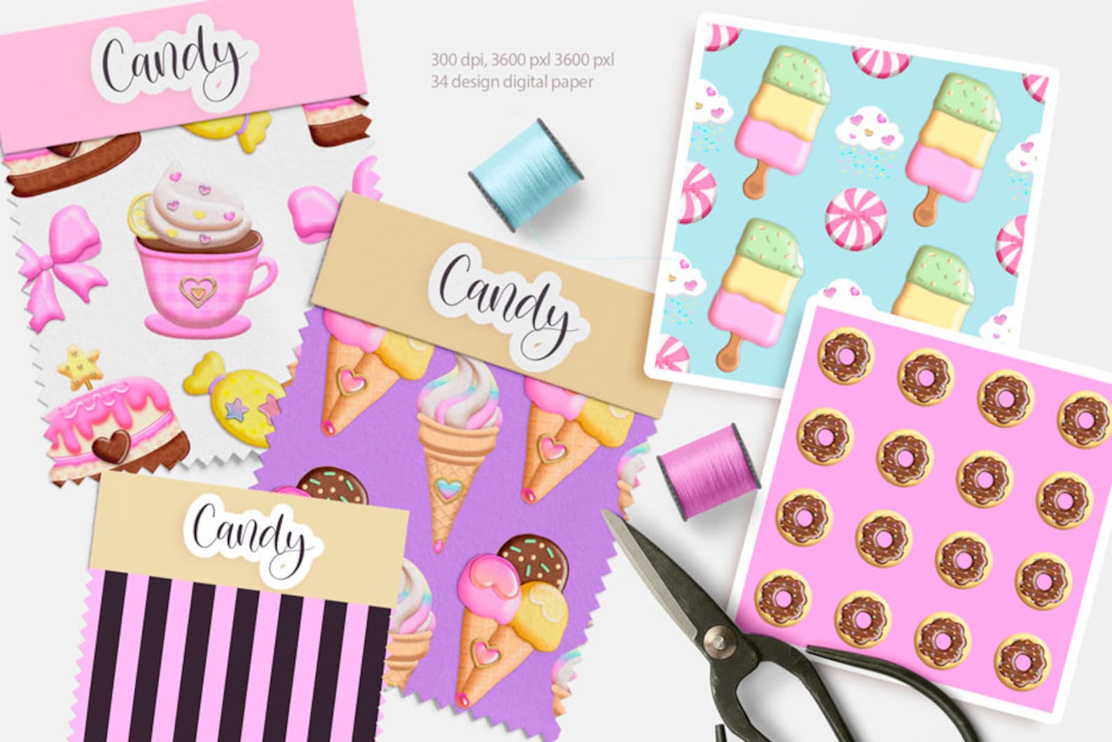 Candy Digital Paper Candyland Clipart Candy Shop Background - Etsy