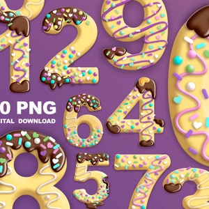 Sweet Numbers Clipart, Sprinkles Clip Art, Dripping Frosting Font ...