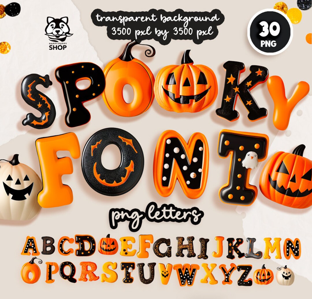 Halloween Alphabet Png, Pumpkin Letters Clipart, Cartoon Alphabet ...