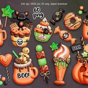Happy Halloween Png, Cute Halloween Bundle, Pumpkin Clipart, Halloween ...