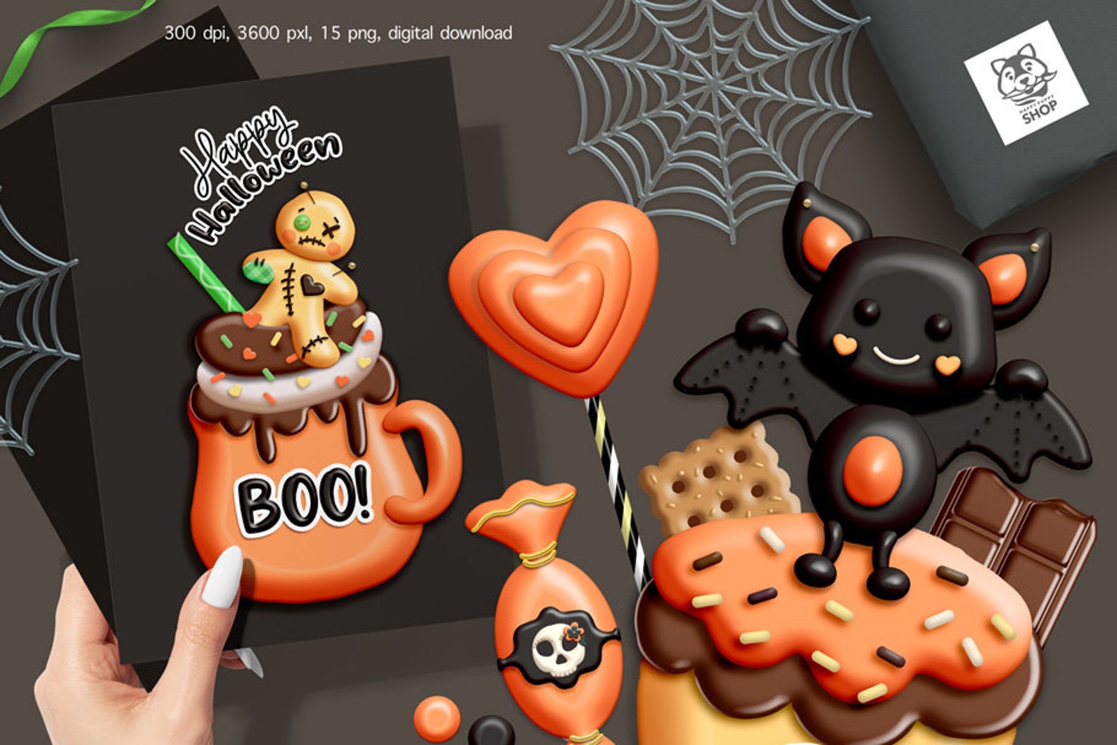 Halloween Treat Clipart Candy and Sweets Png Digital - Etsy