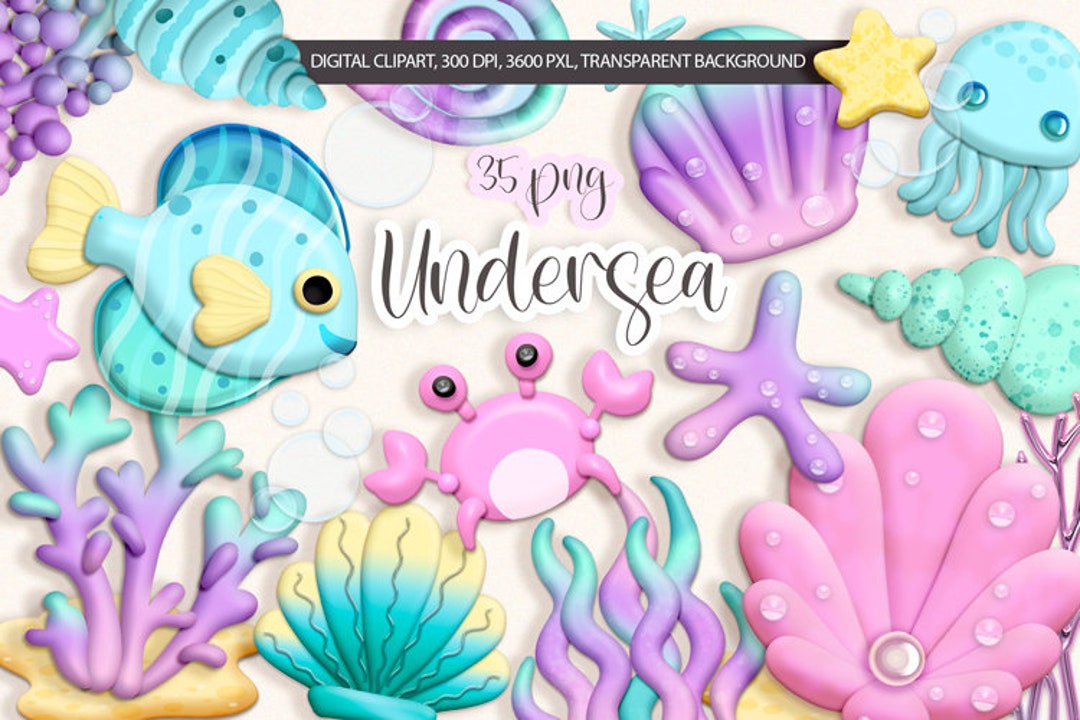 Seashells Clip Art, Under the Sea Png, Summer Vibes Png, Digital ...