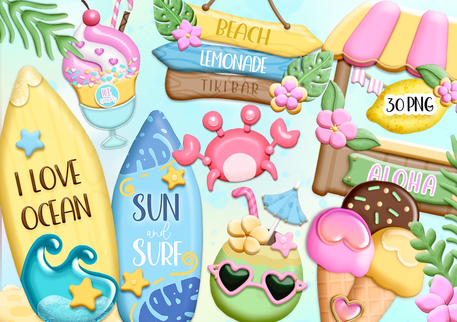 Hawaii Clipart Hello Summer Clip Art Summer Vibes Png - Etsy