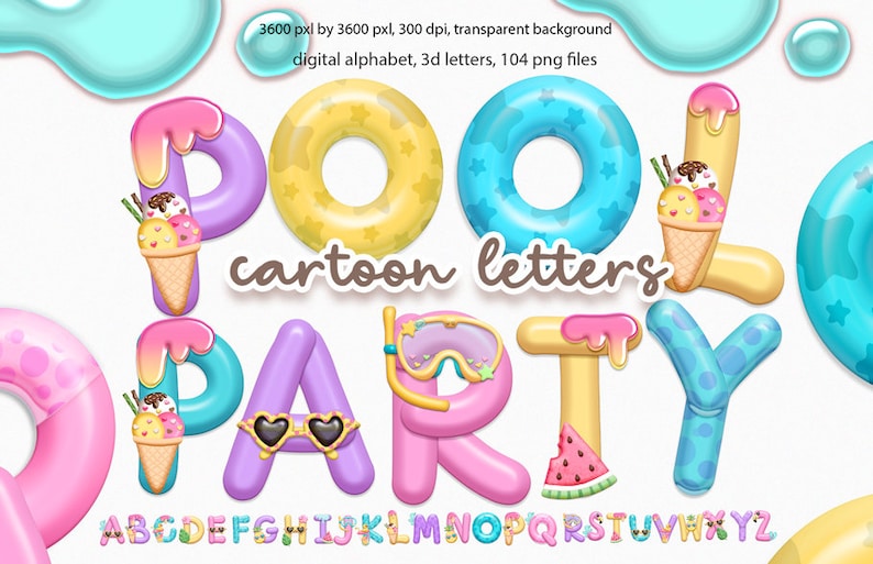 Summer Alphabet, Beach Alphabet Clipart, Digital Download. - Etsy