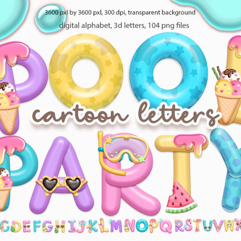 Summer Bubble Letters - Etsy