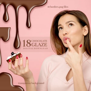Chocolate Dripping Png, Chocolate Drops Border Clip Art, Candy Overlay ...