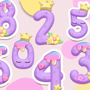 Princess Letters and Numbers, Purple Doodle Alphabet, ABC, Instant ...
