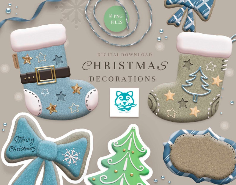 Christmas Clipart Christmas Stocking Clip Art Xmas - Etsy
